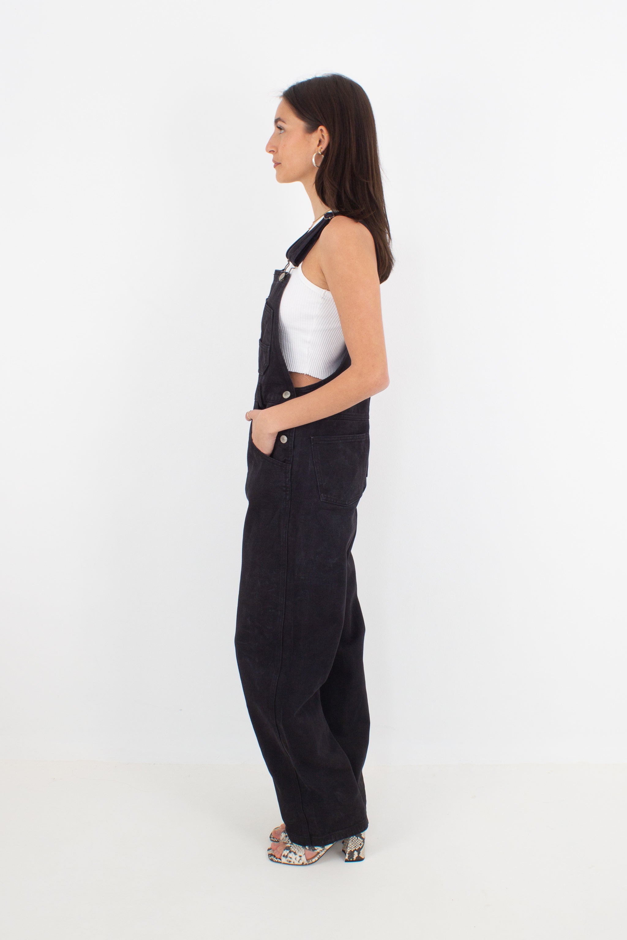 Black Long Denim Overalls - J Galt - Size XS/S – MarlowVintage