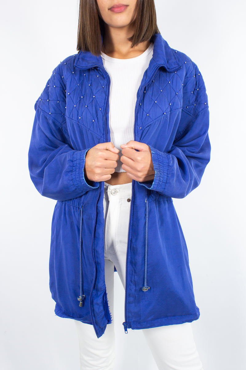 Royal Blue Silk Jacket - Free Size – MarlowVintage